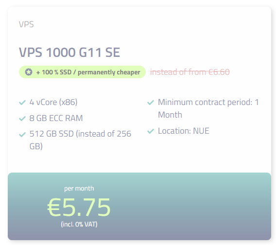 出几个netcup免税号，带冬促订单 VPS 1000、RS 1000